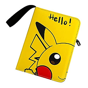 Card Binder for Poke Cards Binder 4-Pocket , 440 Pockets Trading Card Games Collection Binder with Sleeves (Yellow)