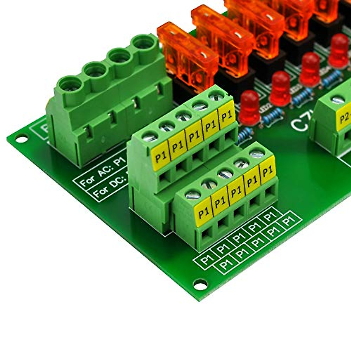 Electronics-Salon Panel Mount 10 Position Power Distribution Fuse Module Board, for AC/DC 5~32V