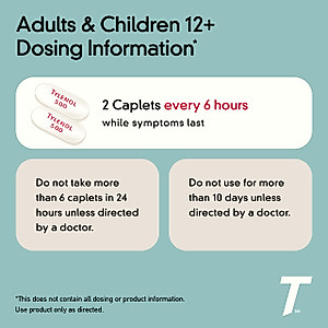 Tylenol Extra Strength 500 mg Acetaminophen Caplets, Pain Reliever & Fever Reducer, Acetaminophen for Minor Arthritis Pain, Headache, Backache & Toothache, Value Size, 100 Ct