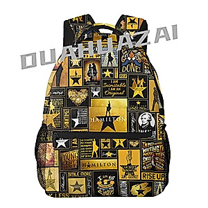 DUAHUAZAI Kid'S Backpack Hamilton-Drama School Bag For Teens Boys Women Laptop Daypack Traveling Lightweight Book Bags