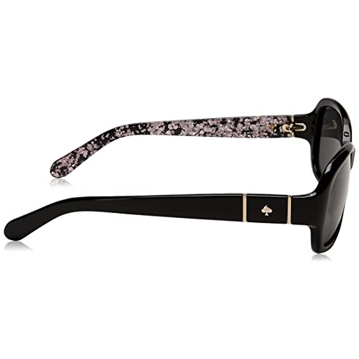 Kate Spade New York Women's Cheyenne Rectangular Sunglasses, Black & Gray Polarized, 55 mm