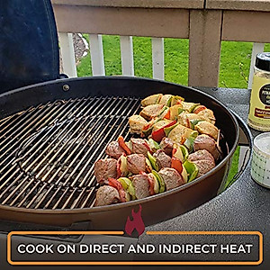 Kick Ash Basket Charcoal Barbecue Ash Basket, Large BBQ Divider for Large Big Green Egg, Classic Joe, Primo Oval X-Large, and Vision Kick Ash Grill Baskets - Designed in Wisconsin