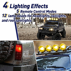 WOWRC FMS RC Crawler Toyota Cruiser LC80 FCX18-1/18 Offroad Trucks 4X4 RC Rock Crawler with 2.4Ghz Transmission, Portal Axles, LED Lights, 7.4V 900mAh Battery, USB Charger for Adults, Grey