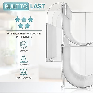 Jeani 2 Tiered Acrylic Water Bottle Organizer - Stackable Water Bottle Storage Rack with Attachable Side Bin - Multipurpose Water Bottle Shelf, Tumbler Organizer for Kitchen Cabinets, Pantry and More