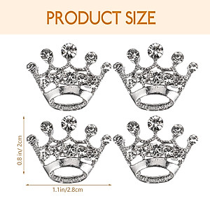 ULTNICE 12pcs Tiara Crown Brooch Pin Wedding Party Pageant Brooch (Silver)