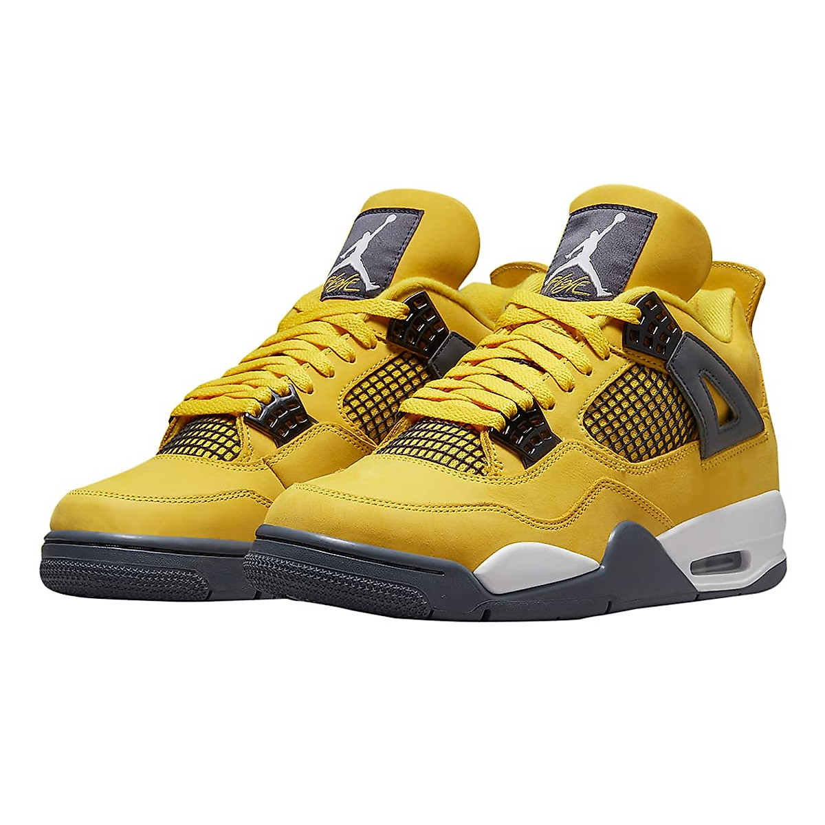 Nike Jordan Mens Air Jordan 4 Retro CT8527 700 Lightning 2021 - Size 10.5, CT8527-700, Tour Yellow/Dark Blue Grey