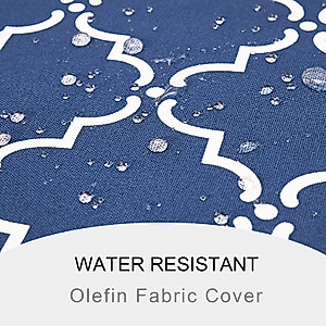 ANONER Outdoor Cushions Set for Patio Furniture 24x24x5 Replacement Deep Seat Patio Chair Cushions with Reversible Cover, Navy Blue