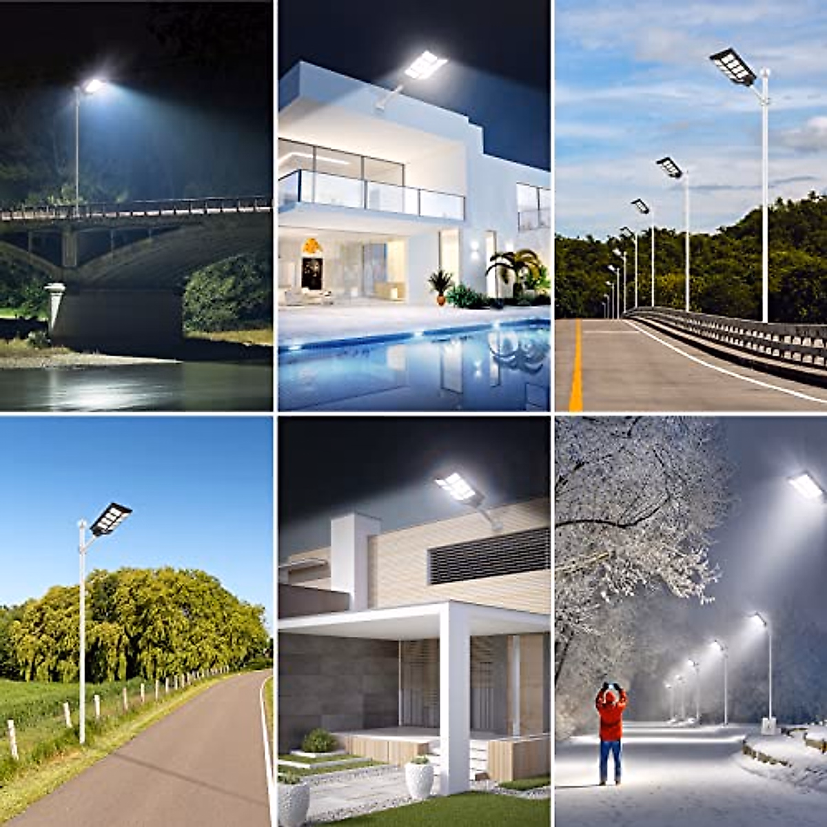 800W Solar Street Light, 60000LM IP66 Waterproof Solar Security Flood Lights Outdoor Motion Sensor, Dusk to Dawn Solar LED Light Lamp with Remote & Light Sensor for Garden,Yard, Path, Parking Lot