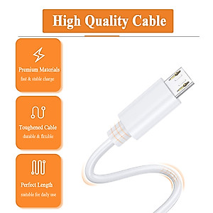 SGUUVAY 2Pack 6.6ft Micro-USB Charger Charging Cords for Samsung Galaxy Tab A, E, 3, 4, S, S2 10.1" 8.0" 9.7" 7.0" SM-T280/387/550/580/350 Tablet Charging Cables