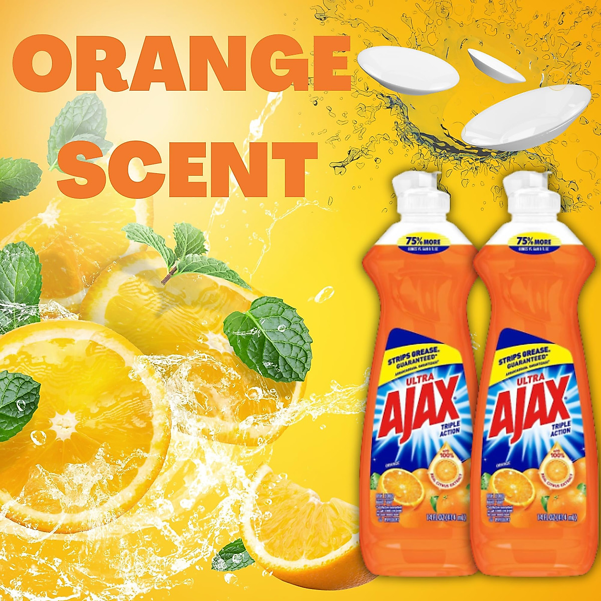 Ajax Dish Soap - Ajax Dishwashing Liquid Super Degreaser 14 FL OZ (Lemon, Orange, Lime) (Variety Pack of 3) 1 of Each - Includes Clean is Better Card