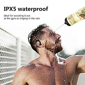 Wireless Bluetooth Headphone，Bone Conduction Ear Hook Bluetooth 5.0 HiFi Stereo Wireless Earphone Headset Deep Bass Built-in Mic,for Running/Gaming/Workout Black One Size