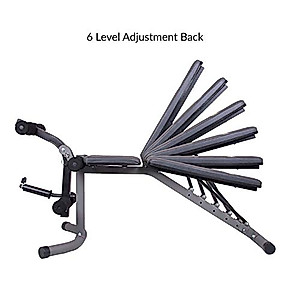 Body Champ Weight Bench with Leg Extension Attachment, 2-Piece Combo Adjustable Bench Press, Workout Bench and Squat Rack BCB3780, Gray/Silver