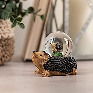 Elanze Designs Mommy and Baby Hedgehog Figurine 45MM Glitter Snow Globe Decoration