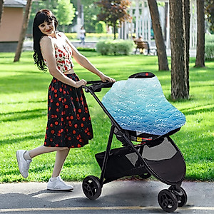 Nursing Cover Breastfeeding Scarf Ocean Wave - Baby Car Seat Covers, Infant Stroller Cover, Carseat Canopy(913h)