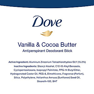 Dove Nourishing Secrets Antiperspirant Deodorant Stick for Women Vanilla Cocoa Butter for 48 Hour Underarm Sweat Protection And Soft And Comfortable Underarms,2.6 Ounce (Pack of 3)