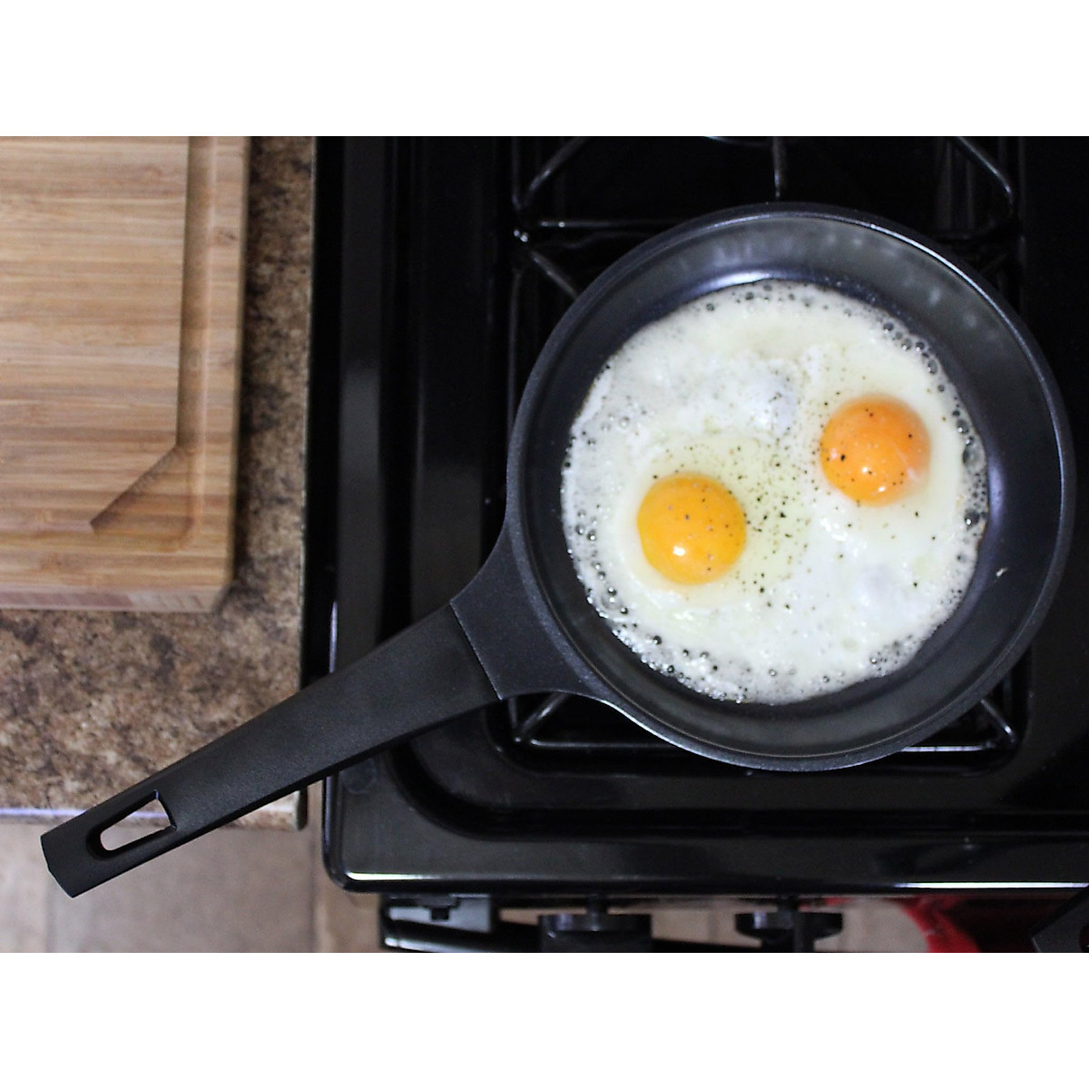 Evaco/Cast 2-PIECE SET CERAMIC, 8"" FRYING PAN + 12"" FRYING PAN, Black, ES2030