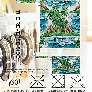 visesunny Coconut Tree Island Blue Sea 2Pcs Wet Bag with Zippered Pockets Washable Reusable Roomy for Travel,Beach,Pool,Daycare,Stroller,Diapers,Dirty Gym Clothes, Wet Swimsuits, Toiletries