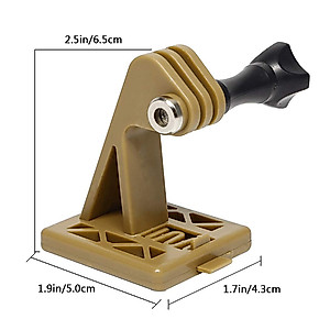 AOUTACC Tactical Helmet Excavator Mounts for GoPro Bracket Helmet or NVG Helmet Base (Tan)