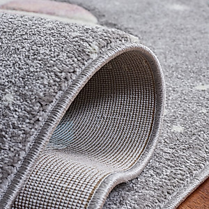 SAFAVIEH Carousel Kids Collection Area Rug - 5'3" x 7'6", Grey & Lavender, Non-Shedding & Easy Care, Ideal for High Traffic Areas for Boys & Girls in Playroom, Nursery, Bedroom (CRK103F)