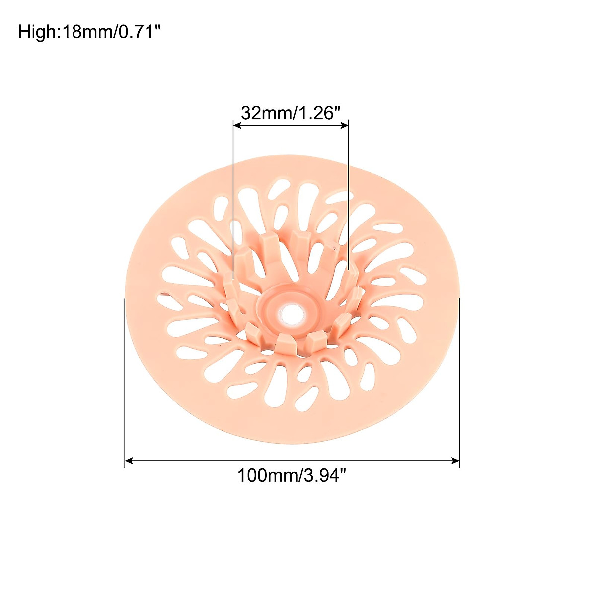 uxcell Hair Catcher, 3.94inch Silicone Hair Stopper Shower Drain Covers Drain Protector for Bathroom Kitchen Balcony, Orange 6Pcs