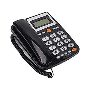 Large Button Corded Phone, Speed Dial Landline Phone, Backlit LCD Screen, Hands Free Calls, Adjustable Brightness, Suitable for The Elderly with Impaired Hearing and Vision