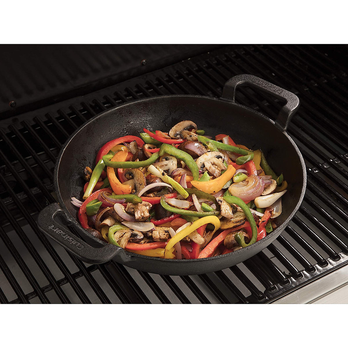 Cuisinart CCW-800, Pre-seasoned Cast Iron Grilling Wok, 10"