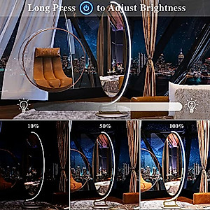 ANYHI 73 x 23 Inch Standing LED Mirror Full Length, Full Length Mirror with Lights, 360°Swivel Large Full Body Mirror with Lights, Lighted Free Standing Up Floor Mirror Full Length (Gold)