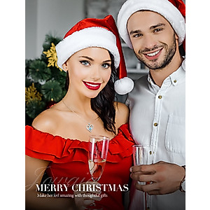 Jowaia Birthstone Necklace for Women Trendy, 925 Sterling Silver Forever Love Heart Necklace Choker, 18K White Gold Plated Simple Shiny Birthstone Jewelry Gift Necklaces for Wife Mom Girlfriend,