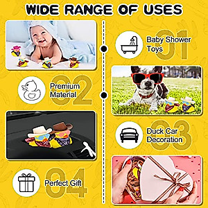 24 Sets Cowboy Rubber Ducks with Mini Cowboy Hat Scarf and Sunglasses Cute Bath Rubber Ducks Small Bathtub Accessories Toys for Baby Shower Birthday Swimming Party Gifts Decorations