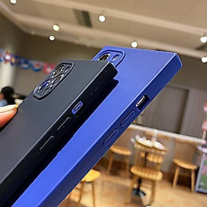 Tzomsze Compatible for iPhone 13 Pro Max Case Square,Cute Cases Full Camera Protection Reinforced Corners TPU Cushion Shockproof Edge Bumper Cover [6.7 inches] -Candy Black