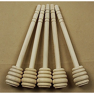 Pack of 50 Pieces 6 Inch Wood Honey Dipper tick Spoon Dip Drizzler Server for Honey Jar Dispense Drizzle Honey New