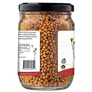 Gourmanity Bee Pollen 200gr/7.05oz, Raw Organic Bee Pollen Granules Dipped in Red Orange Extract, Superfood Packed with Proteins, Vitamins & Minerals, Organic, Non-GMO Raw Bee Pollen from France