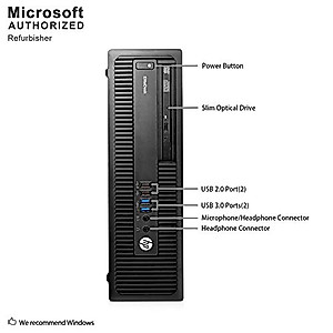 HP EliteDesk 800 G2 Business Class Desktop, Intel Core i5 6500 3.2Ghz, 8GB DDR4 RAM, 256GB SSD Hard Drive, Windows 10 (Renewed)