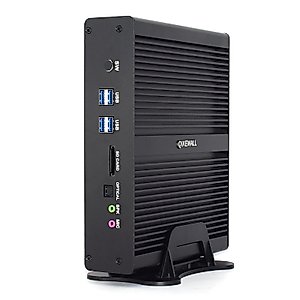 qikemall Mini PC Fanless Industrial PC Desktop Computer Windows 10,Core I3-5005U,Mini Computer 8GB RAM 512SSD,USB3.0 Dual LAN HDMI WiFi BT4.0
