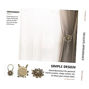 DOITOOL Curtain Tie Window Drapery Holdback Flower Drapery Tiebacks Outdoor Curtain Bedroom Curtain Buckle Curtain Holdbacks Curtain Rope Tie Backs Flower Decor Clip Alloy Magnetic