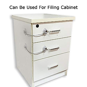 HoneSecur 2 Pack with 4 Keys Refrigerator Lock, File Drawer Lock, Fridge Freezer Door Lock, Cabinet Lock, Child Safety for Baby - Transparent