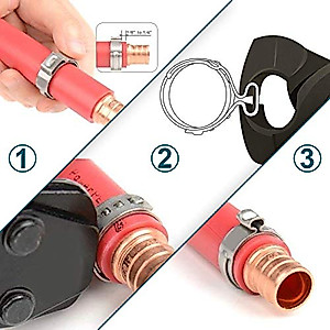 LOKMAN 50 Pack 1/2 Inch PEX Cinch Clamps, Stainless Steel Rings Pinch Clamps for PEX Tubing Pipe Fitting Connections (1/2 Inch)