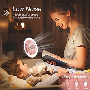 Battery Operated Fan, 3 Speed Upgraded Powerful Airflow, Max 20H Battery Powered Fan Rechargeable, Table Fan for Camping, Bedside, Desk, Quiet Small Fan, 90° Tilt Stand, Hangable USB Fan Type-C Port