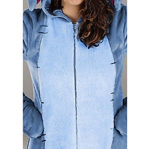 Fun Costumes Deluxe Adult, Eeyore Hooded Onesie Suit from Disney's Winnie The Pooh, Licensed Outfit for Halloween and Cosplay Small Blue