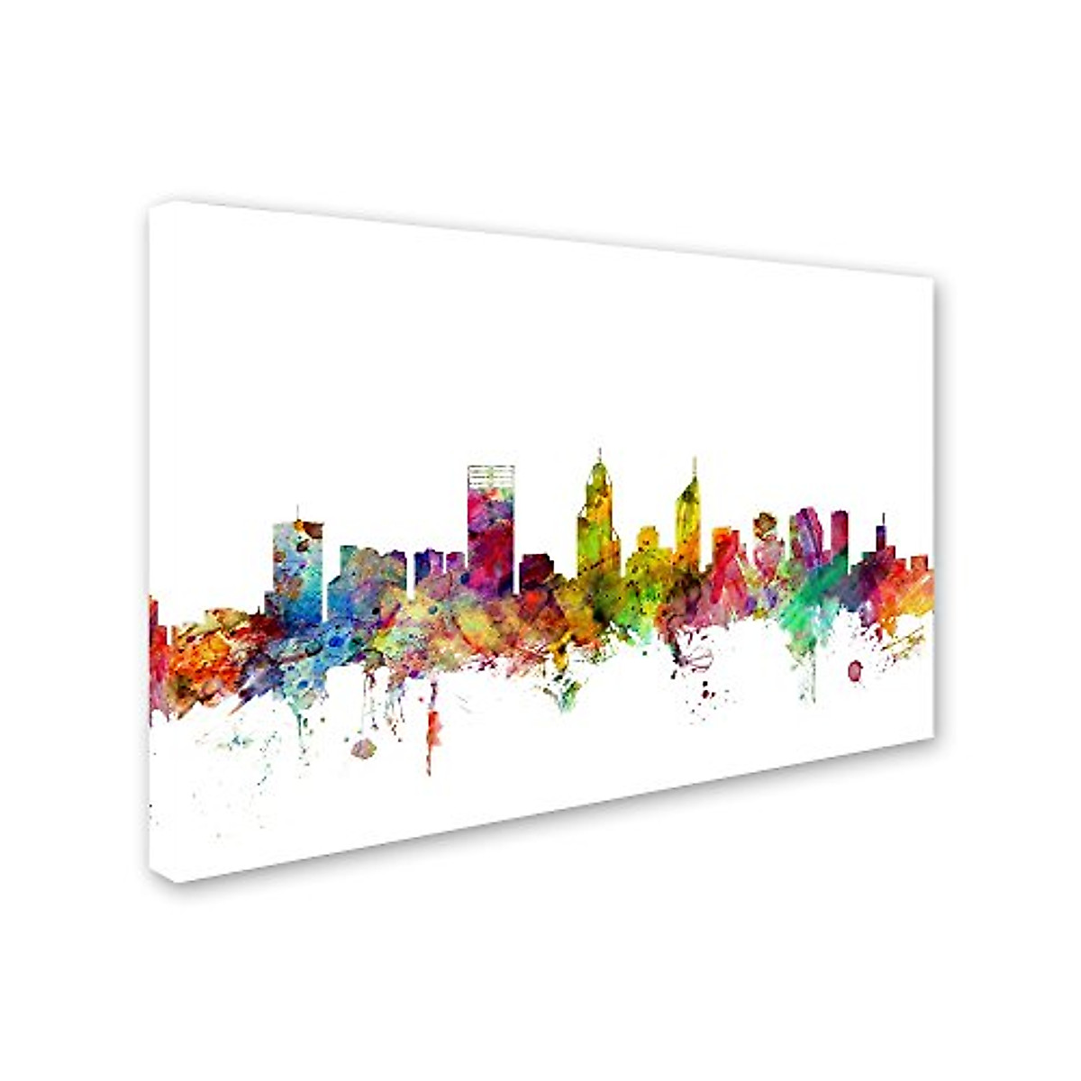 Perth Australia Skyline by Michael Tompsett, 30x47-Inch Canvas Wall Art