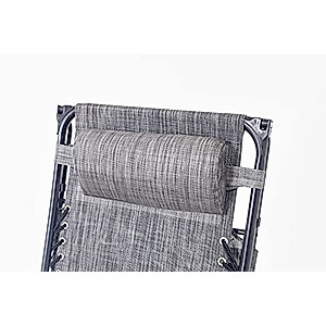BTEXPERT Adjustable Steel Mesh Zero Gravity Lounge Chairs Case Outdoor Patio Recliner Beach Yard Garden with Pillows Sunshade Utility Tray Cup Holder Gray Two Case Pack (Set of 2 pcs)
