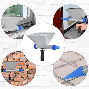 BOXmime Auger Mortar Caulking Gun,All-Metal Portable Pointing Grouting Caulking Sprayer With 5 Nozzles for Walls, Bricks, Floors (Not include Electric Drill)