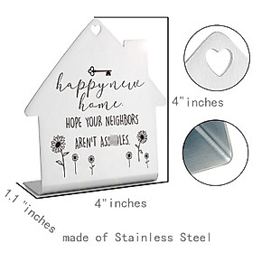 Funny Housewarming Gifts for Women, Men, Couple, Cute House Warming Gifts New Home, Humorous long distance friends New Apartment Home Office Desk Table Shelf Laugh Sign Decor hds4