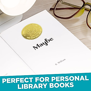 MaxMark 2" Self Adhesive Glossy Gold Seal Labels for Certificates, Library, Notary Embossing Seals - 100 Count