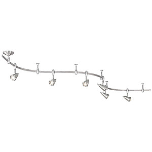 Pro Track Track Light Fixture - 6 Head Light, Brushed Nickel, Adjustable Monorail Modern LED Track Light for Ceilings, Kitchen Islands, Bedrooms, Foyers, and Living Rooms - 108" Wide, 9 1/4" High