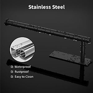 Paper Towel Holder Under Cabinet - 1 Pack Matte Black, Self-Adhesive or Drilling Mount, Sturdy Stainless Steel Space-Saving Rack for Kitchen, Bathroom, RV, Rental-Friendly Design