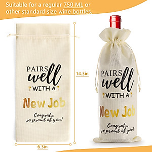 New Job Gifts Wine Bag, 1PC Congratulations Gifts for Women or Men, Congrats on New Job, Promotion Gift, Coworker Leaving Gift, Pairs Well With New Job Congrats So Proud of You