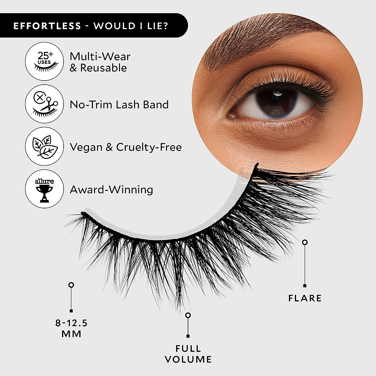 Velour Effortless Lash Kit, Lash Applicator & Eyelash Glue Bundle, Reusable 25+ Times, Natural False Eyelashes, No Trim Strip Eyelashes, Fluffy & Lightweight Fake Lashes, All Eye Shapes