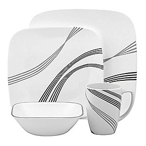 Corelle Square Urban Arc 16-Piece Dinnerware Set, Service for 4