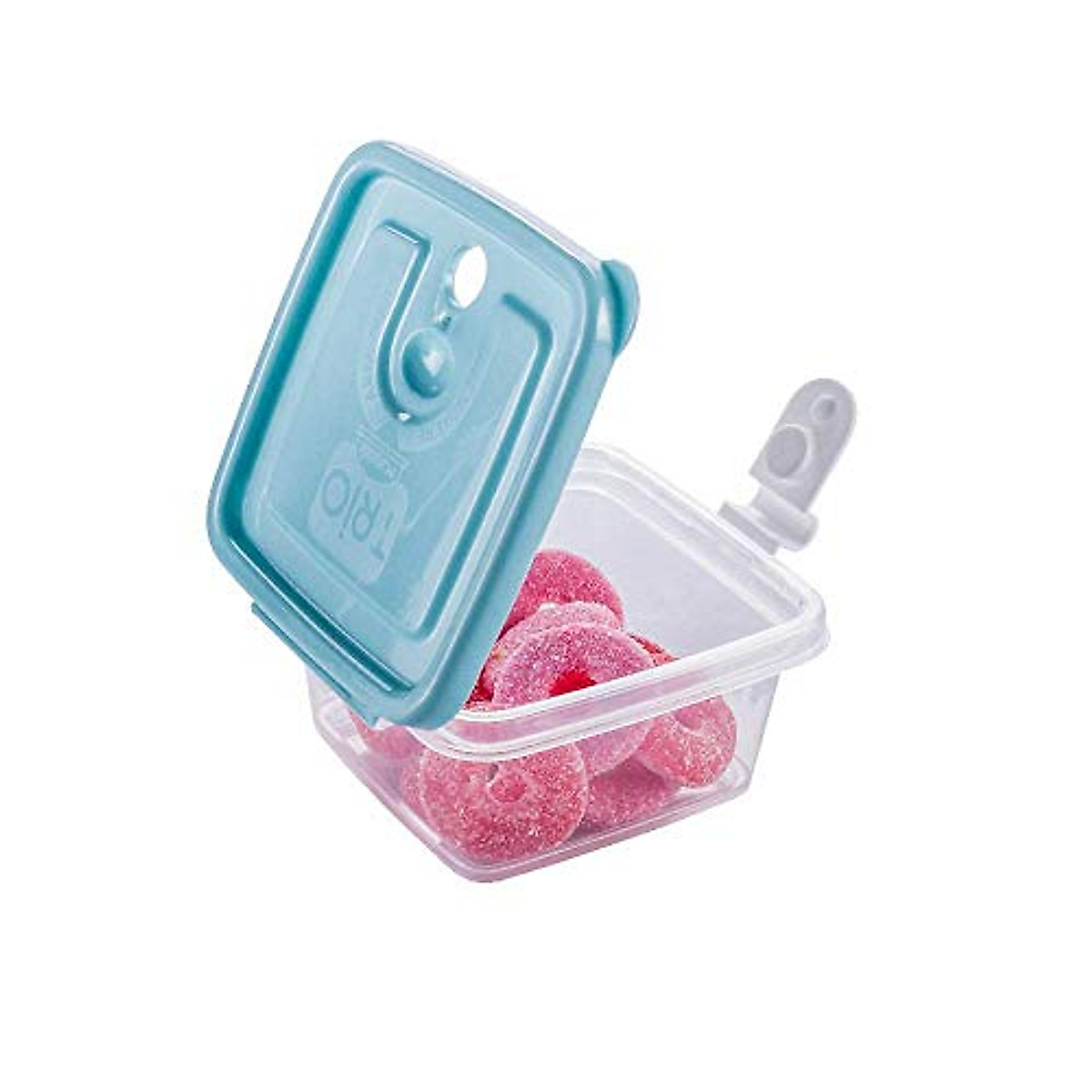 Plastic Food Storage Containers w/attached Lids. Multi sizes Containers. Microwave/Freezer & Dishwasher Safe - Steam Release Valve. BPA/Free (16, Light Blue)